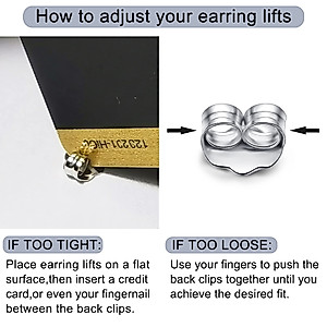 White Gold Earring Backs 14K Solid Gold 0.17 Grams AU585 Butterfly Real Earrings Backs Replacements for Studs 585 Hypoallergenic Pierced Secure