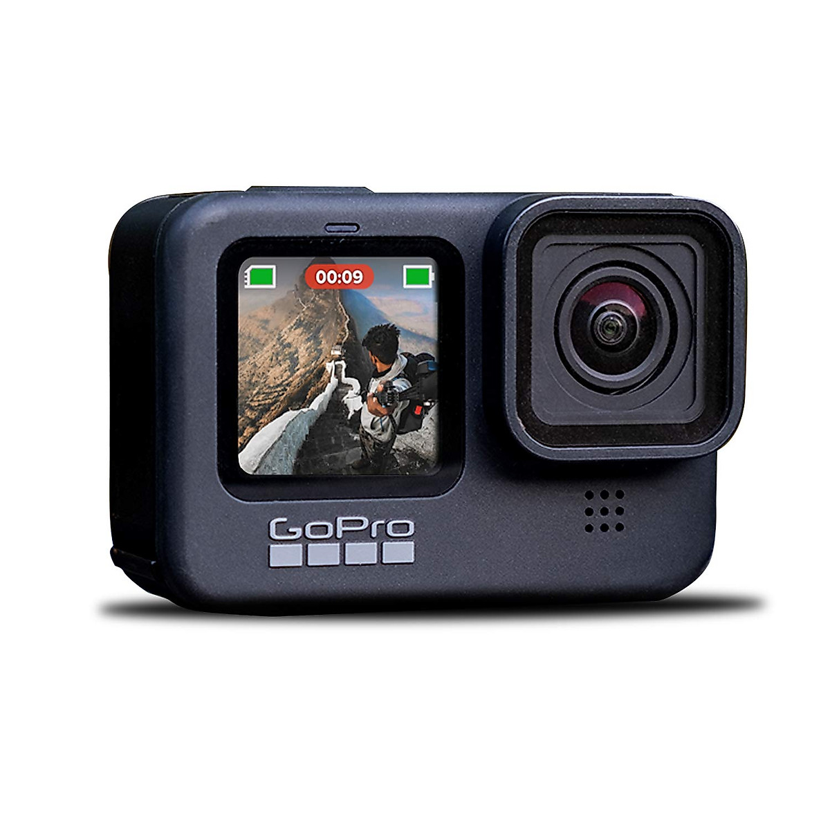 GoPro HERO9 Black - Waterproof Action Camera with Front LCD and Touch Rear Screens, 5K HD Video, 20MP Photos, 1080p Live Streaming, Stabilization + 32GB Card and 2 Extra Batteries