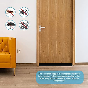 Door Draft Stopper, 37" Under Door Draft Stoppers, Adjustable Door Draft Blocker Bottom for Soundproof, Isolating Hot and Cold Air, Dust, Smoke, Wind and Breeze (Black, 1 Pack)