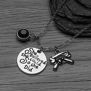 Sportybella Martial Arts Necklace, She Believed She Could So She Did Black Belt Keychain, Martial Arts Gift
