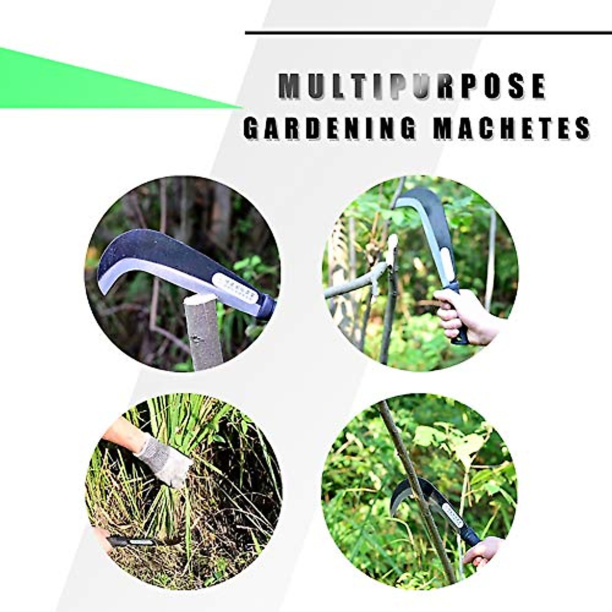 Billhook Sickle Machete Knife Brush Clearing Sickle Machete with Carbon Steel Blade Sickle Knife Billhook Machete Sickle for Grass, Harvest, Weeding Sickle Machete Billhook (2)