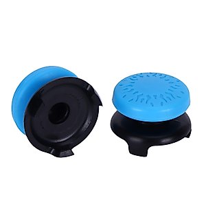 ASHATA 2Pcs Thumbstick Extender for PS5 3D Texture Thumb Grip Stick Joystick Thumbstick for 5 Controller (Blue)