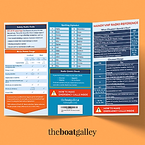 Quick Guide for VHF Radio Marine - Handy Boating Must Haves | Boating Accessory Reference for Improved Safety | Ideal Sailing Gifts | Informative, Concise and Long-Lasting | The Boat Galley
