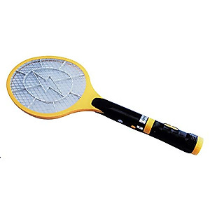 Beastron Bug Zapper Electric Fly 3000V USB Rechargeable, Mosquito Racquet Killer Racket with LED Light & 2 Layer Mesh (Large Size), yellow