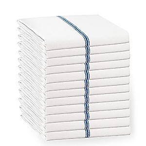 LANE LINEN Kitchen Towels Set - 100% Pure Cotton Dish Towels for Kitchen, Super Absorbent Kitchen Hand Towel, Blue Tea Towels, Soft & Durable Dish Cloths, Pack of 12 – 15”x25”, Blue Stripe