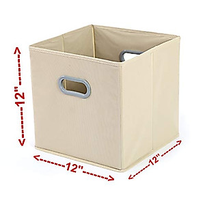 Sodynee New Large Foldable Cloth Storage Cube Basket Bins Organizer Containers Drawers, 6 Pack, 12" x 12" x 12"