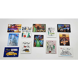 12 Set NYC (New York City) Large Photo Souvenir Fridge Magnets with Classic & Artistic Designs 2.5 x 3.5 inch – Pack of 12