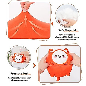 AIXINI Cute Cat Fox Plush Pillow 8” Kitten Foxes Stuffed Animal, Soft Kawaii Cat Plushie with Fox Outfit Costume, Hugging Plush Squishy Pillow Toy Gifts for Kids