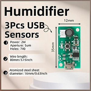 EC Buying 3Pcs USB Humidifier Module USB Spray Module Circuit Board Atomization Module 5V Atomization Plate Circuit Board Atomization Module Atomizer DIY Incubation Experimental Equipment