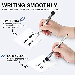 KopYoeHn Dry Erase Sticky Notes, Reusable Whiteboard Stickers for All Smooth Surfaces, Washable and Removable Easy to Post for Office, Home, Classroom, 4X4 inch, 6 Pack