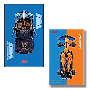 iLuane Display Wallboard for Lego McLaren Formula 1 Race Car 42141 Bundle with Lego 42083 Bugatti Chiron, Collectibles Display Wallboard for Building Blocks (Only Display Wallboard)