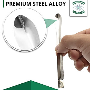 Scientific Labwares Laboratory Spoon Spatula Set - Long Handled Mixing & Measuring Equipment - Supplies for Labs, Sampling, Sculpting, Stirring, Making Makeup - Durable Stainless Steel - Set of 12