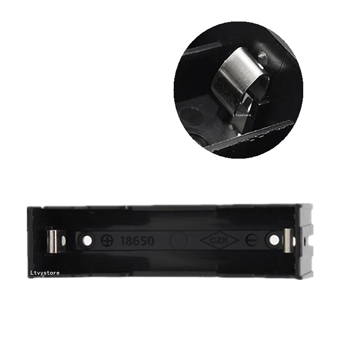 18650 Battery Case Holder, 10 Pcs 1 Slots x 3.7V DIY Battery Storage Box, in Parallel Black Plastic Batteries Case with Pin for 1 x 18650, by Ltvystore