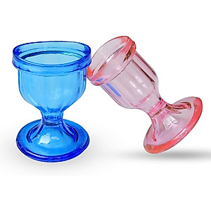 Ancient Impex Set 2 Blue And Pink Colored Eye Wash Cups For Effective Eye Cleansing - Eye Shaped Rim, Snug Fit