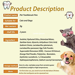 LULAFAYA Pets Toothbrush Pen, Pet Oral Repair Gel for Dogs Cats Teeth Cleaning Pen, Natural Plant Substance Tartar Remover for Whitening & Repairing Pets' Teeth