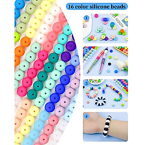 180PCS FIVEIZERO Silicone Lentil Beads,14mm 30 Colos Abacus Silicone Beads Silicone Beads Bulk Loose Spacer Jewelry Beads Colorful DIY Lanyard Beads for Making Necklace Keychain Accessories
