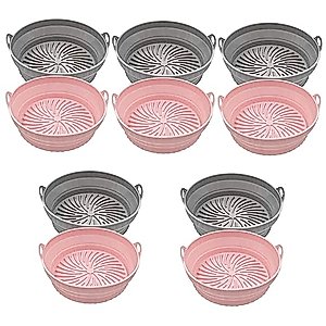 SOLUSTRE 10 Pcs Air Fryer Pan Air Fryer Oven Pan Para Air Fryer Silicone Air Fryer Round Steamer Liner Air Fryer Pad Oven Baking Basket Silicone Air Fryer Mat Air Fryer Liner Pad