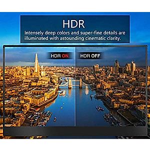 USB-C Portable Monitor - 15.6 Inch FHD 1080p FHD HDR FreeSync Zero Frame USB-C Computer Display with Dual Type-C Mini HDMI for Laptop PC Phone Mac Surface Xbox PS4 Switch, with Smart case (Renewed)