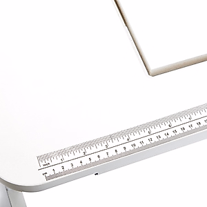 Arrow 611 Gidget II Folding Sewing, Cutting, Quilting, and Craft Table, Portable with Wheels and Lift, White Finish