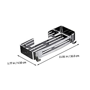 KONTONTY 2pcs Corner Shelf Corner Shower Mount Shelves Storage Stand Kitchen Triangle Rack Bathroom Shower Shelf Wall Mounted Shelves Black Shelf Stainless Steel Silver