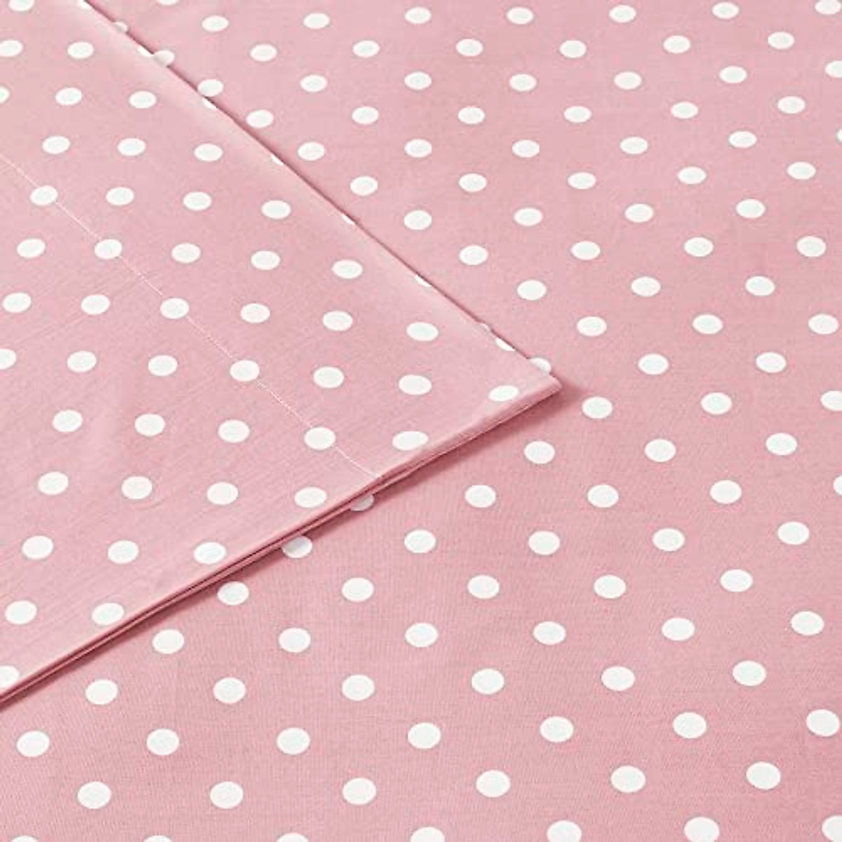 Mi Zone 100% Cotton Percale Ultra Soft Sheet Set, Twin, Pink Polka Dot