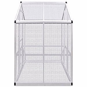 FAMIROSA Outdoor Aviary Aluminium, Large Pigeon Cage, Aluminium Bird Cage Bird House, Parrot Cage Bird Aviary for Outdoor, 70.1" x 48" x 76.4" (L x W x H)
