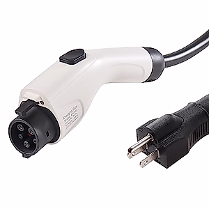 VEVOR Level 1+2 Portable EV Charger, 16 Amp 120V or 240V, Electric Vehicle Charger with 28-Foot Charging Cable NEMA 6-20P Plug NEMA 5-15 Adapter, Plug-in Home EV Charging Station for SAE J1772 EVs