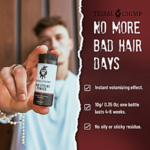 Tribal Chimp Hair Styling Powder for Men and Women, Hair Volumizer and Texture Powder - Single Pack, 10g