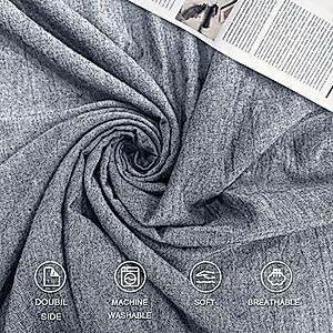 Duvet Cover for Weighted Blanket, Heavy Blanket Removable Cover with Breathable Washed Cotton, Microfiber Duvet Cover & Side Zipper with 4 Corner Ties (60''x80'') Grey