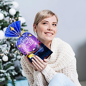 HOWAF 100PCS Holy Nativity Cellophane Gift Bag, Religious Christmas Plastic Goodie Bags for Christian Xmas Holiday Party Supplies, O Holy Night Treat Bags Nativity Scene Candy Bags with Ties