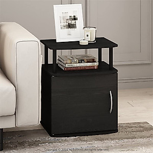 Furinno Jaya End Table, One, Black Wood & Simplistic Set of 2 End Table, Espresso/Black