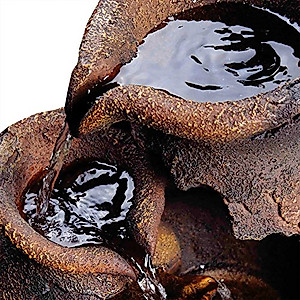 Old Fashion Pot Outdoor Fountain with LED Light