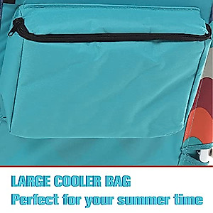 GREEN PARTY Beach Chair 2 Pack Aluminum Lightweight Folding Reclining Beach Chair with 3 Positions, Cooler Bag, and Wooden Armrest for Outdoor Camping Lawn, Support 250LBS, Blue