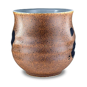 Japanese 3.5"H Ceramic Sushi Tea Cup Mug Brown Tanuki Raccoon, Made in Japan