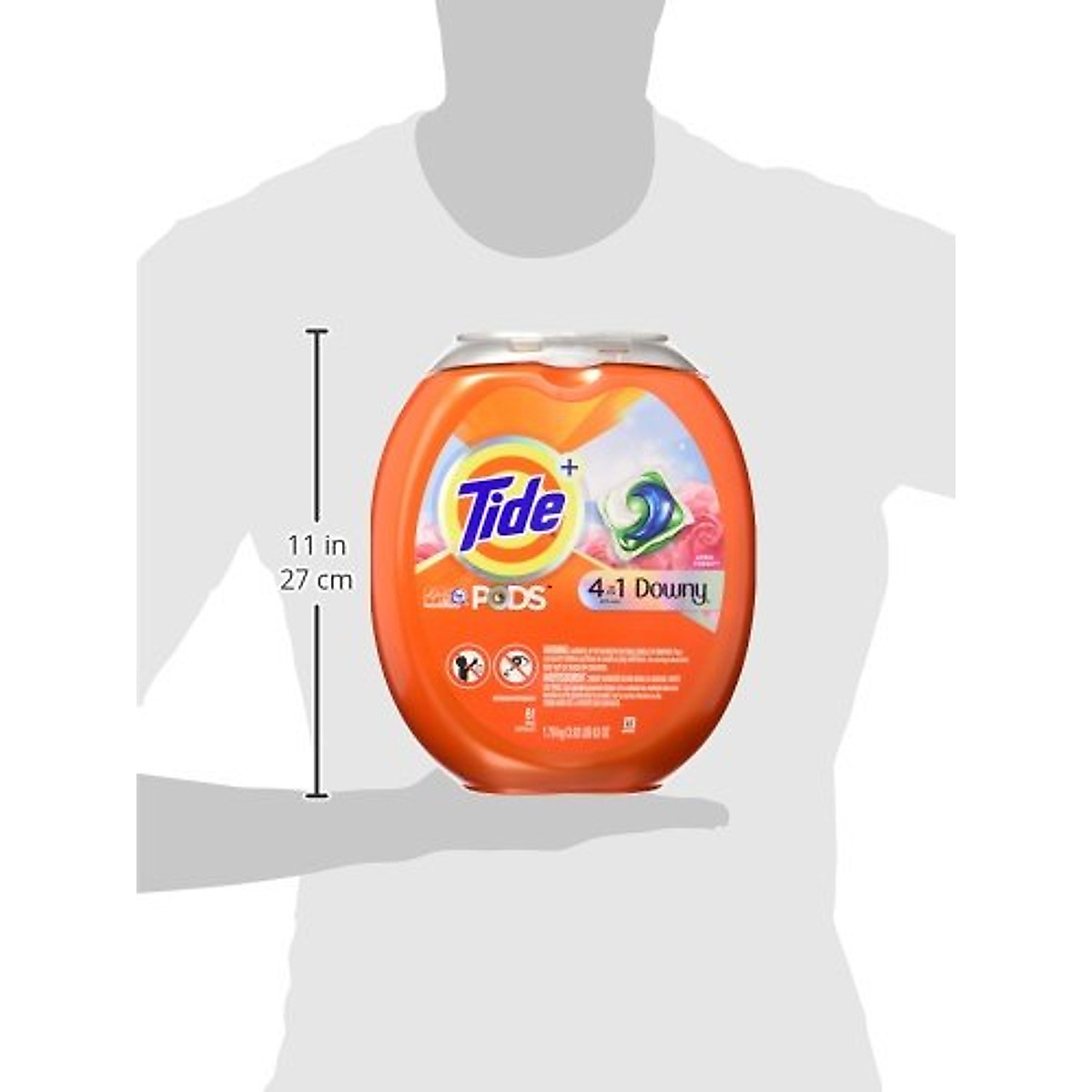 Tide PODS Plus Downy 4 in 1 HE Turbo Laundry Detergent Soap Pods, April Fresh Scent, 61 Count Tub - Packaging May Vary