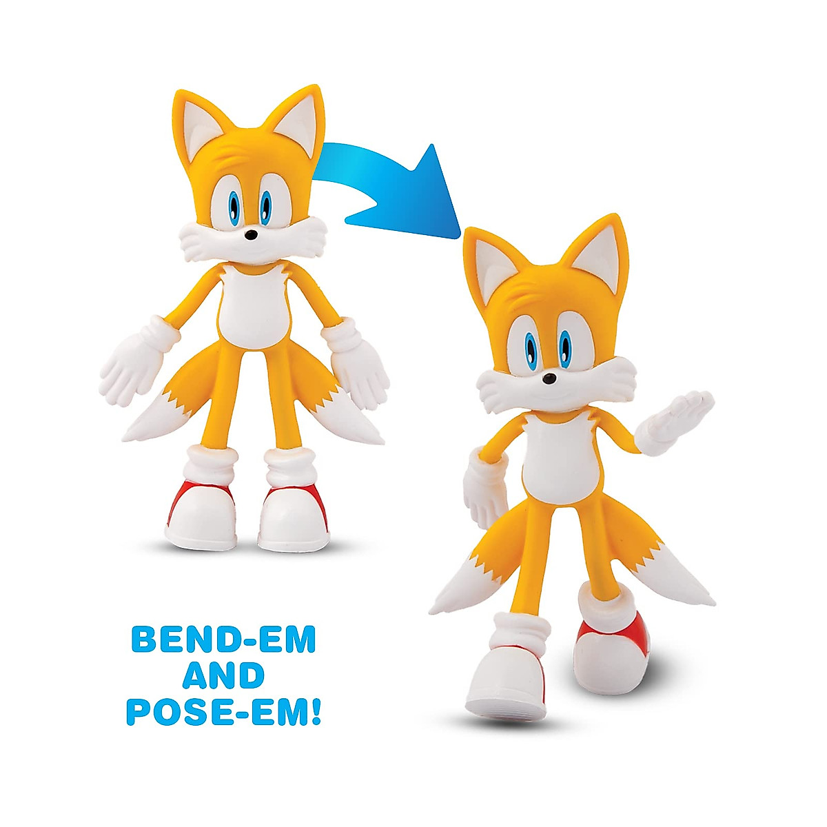 TCG Toys Bend-EMS - Sonic The Hedgehog - The Original Bendable, posable Actions Figures from The 90's are Back! Great Birthday Gifts for Kids, Boys, and Girls