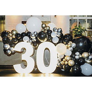 Black Balloons 85 pcs Black Balloon Garland Arch Kit 5/10/12/18 Inch Different Sizes Black Matte Latex Balloons for Graduation Party Decorations Wedding Birthday Party Anniversary Decorations