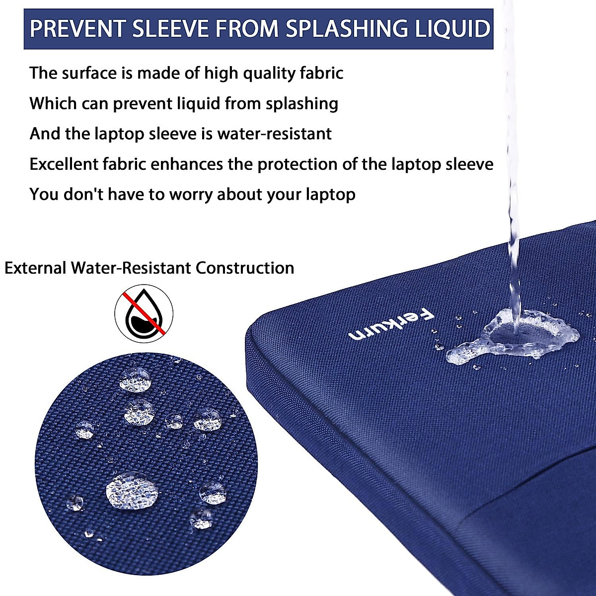 Ferkurn Laptop Case Bag Chromebook Case Sleeve for MacBook Air/Pro, Dell Inspiron, ASUS Zenbook, HP Pavilion, Lenovo IdeaPad, Samsung Chromebook, Acer, Computer Carrying Bag Cover, Blue, 11 Inch