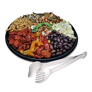 HINMAY Small Serving Tongs 6-Inch Stainless Steel Mini Appetizer Tongs, Set of 4 (Brushed)