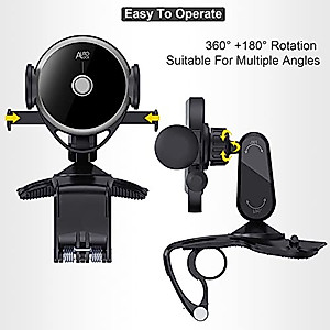 DOTAATDW Car Phone Holder, Car Dashboard Phone Holder, 360 Degree Rotation Car Phone Mount Universal Car Clip Mount Stand with Parking Number Plate Suitable for 4-6.5 ” Smartphone