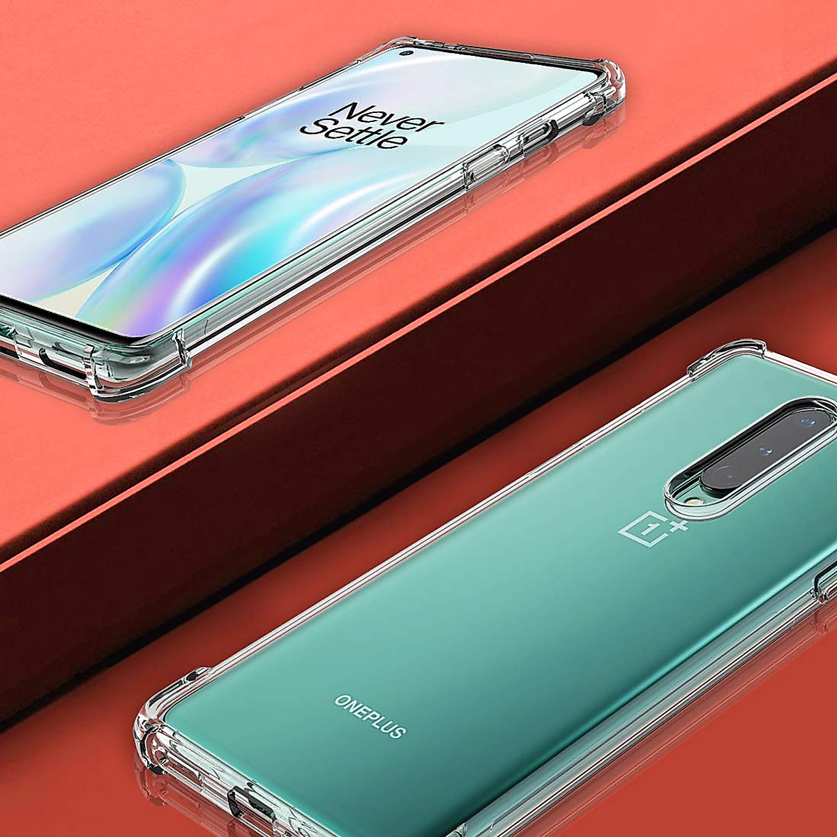 Osophter for Oneplus 8 Case [Not Compatible with Oneplus 8t],Clear Transparent Reinforced Corners TPU Shock-Absorption Flexible Cell Phone Cover for One Plus 8(Clear)