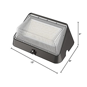 DEMILARE 70W LED Wall Pack Light with Dusk to Dawn Photocell, 8400lm Quick Installation Security Lighting AC120V, IP65 Waterproof 5000K Commercial Wall Lights for Outdoor Barn, Shop, Garage