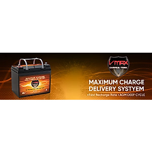 VMAXTANKS V35-857 12 Volt 35AH AGM Marine Deep Cycle Battery for 30 Pound Electric Trolling Motors (GROUP U1)