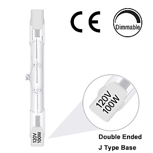 XBOCMY 5 Pack Halogen R7S 78mm T3 100W Dimmable 1050lm J-Type 120V R7S Base Warm White 2700K Double Ended Halogen Light Bulbs for Work, Security, Landscape Lights, Floor Lamps