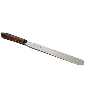 A2Z-WHS10 Stainless Steel Lab Spatula with Wooden Handle, 10" Blade, 1.5" Blade Width, 15.2" Total Length