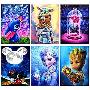 FFPTBNYX 6 Pack Full Drill Diamond Painting Kits for Adults&Beginners 5D DIY 6PCS Diamond Art Kits Paint with Round Diamonds and Gems for Home Wall Decor Gifts(11.8''x15.7'')