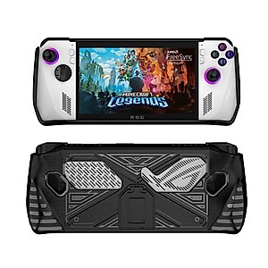 Baigeda Protective Case with Foldable Kickstand for ASUS Rog Ally 2023 Release Full Body Soft TPU Handheld Game Console Drop-Proof Protector Case with Shockproof,Non-Slip,Anti-Collision (Black)