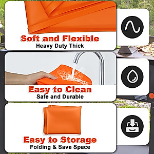 RRW 22" Griddle Mat Silicone for Blackstone, Heavy Duty Food Grade Silicone Griddle Mat Cover Grill, Protect Your Griddle From Rodents, Insects, Debris and Rust, All Season BBQ Grill Mat- Orange