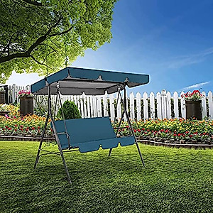 XYQSBY Swing Chair Canopy Seat Replacement Cover, Garden Swing Chair Canopy Replacement 2/3 Seater 210D Waterproof/Anti-UV Silver Coated Oxford Cloth (Color : Beige, Size : 195x125x15CM)