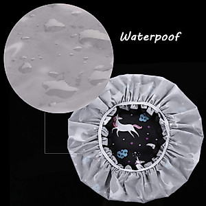 Unicorn Shower Caps, Double Layers Bath Hat for Women Girls to Cover Long and Thick Hair, Reusable Waterproof Bonnet 4 Pack